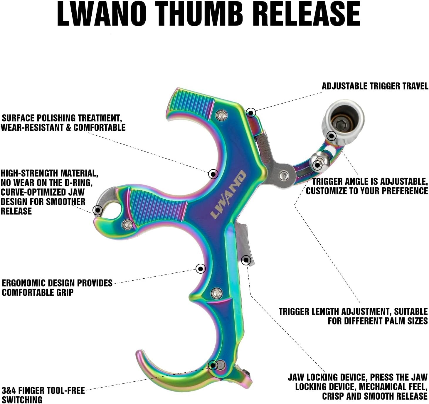 Bow Trigger Release Trigger LWANO Archery Compound Aids Trigger (Purple ...