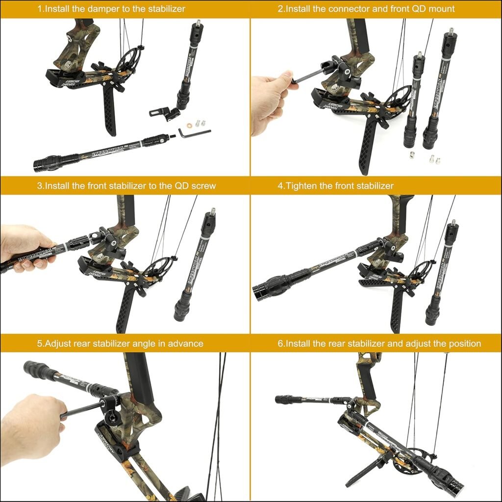 SUNYA Carbon Archery Stabilizer for Compound Bow - Damping & Weights ...
